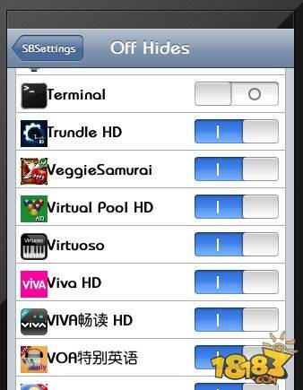 SBSettings隐藏图标设置方法详解 18183iPhone游戏频道