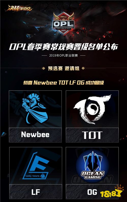 OPL预选赛邀请组正式落幕 四支强队夺得春赛正席_18183.com