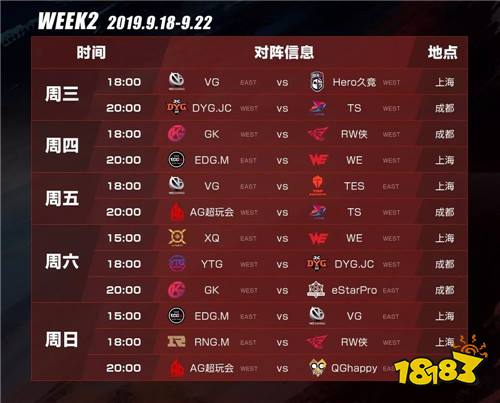 2019KPL秋季赛第二周赛程是什么 KPL秋季赛第二周赛程表_18183王者荣耀专区