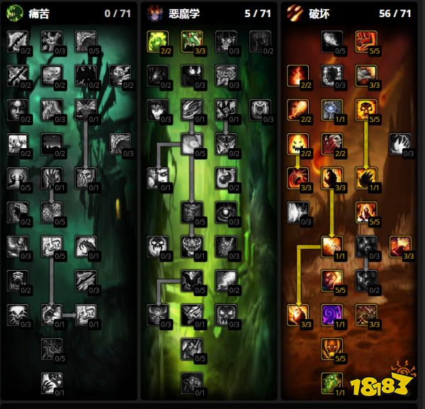 魔兽世界wlk毁灭术练级天赋点什么 wlk术士练级天赋加点攻略_18183魔兽世界专区