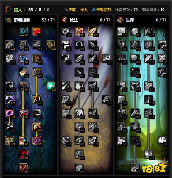 魔兽世界wlk兽王猎练级天赋点什么 wlk猎人练级天赋加点攻略_18183魔兽世界专区