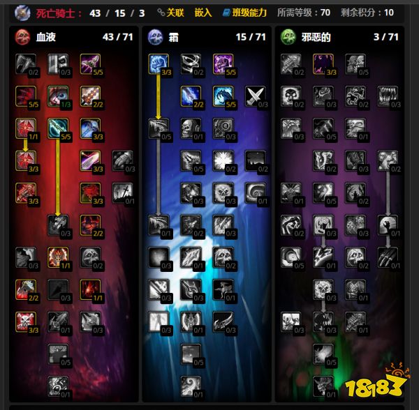 魔兽世界wlk血dk练级天赋点什么 wlk死亡骑士dk练级天赋加点攻略_18183魔兽世界专区