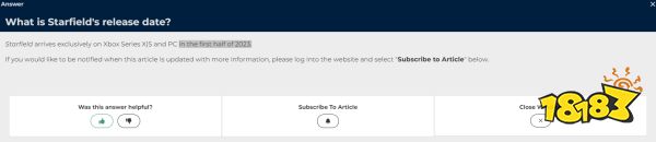 B社官网确认 《星空》将于2023年上半年发售_18183.com