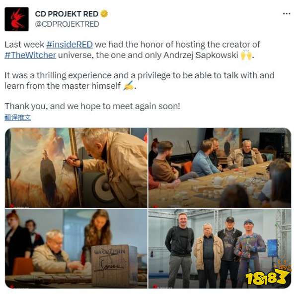 《巫师》原小说作者参观工作室 CDPR：向大师学习_18183.com