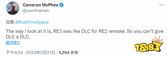 《生化4RE》有DLC遭玩家吐槽：生化3RE都没有！_18183.com