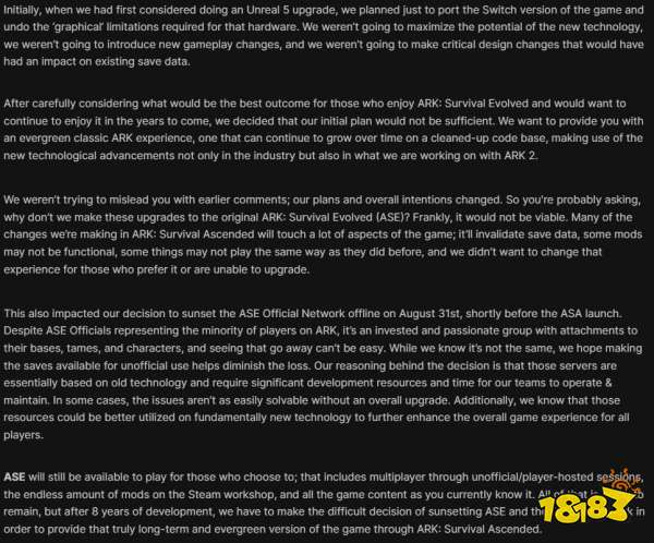 官方修改《方舟》次世代版购买规则 玩家：卖得更贵了_18183.com