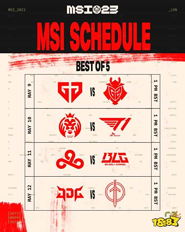 2023MSI淘汰赛什么时候打 LOLMSI2023赛程表_18183英雄联盟专区