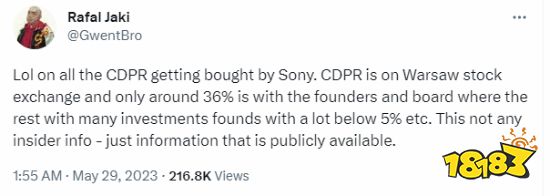 索尼要收购CDPR?但实际上没那么容易_18183.com