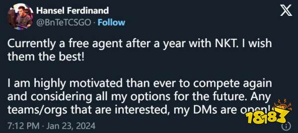 CS资讯：BnTeT公开寻求offer_18183.com