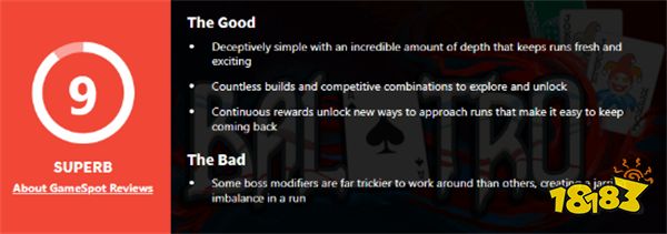 《小丑牌》M站媒体均分90分!IGN、GS双9分_18183.com