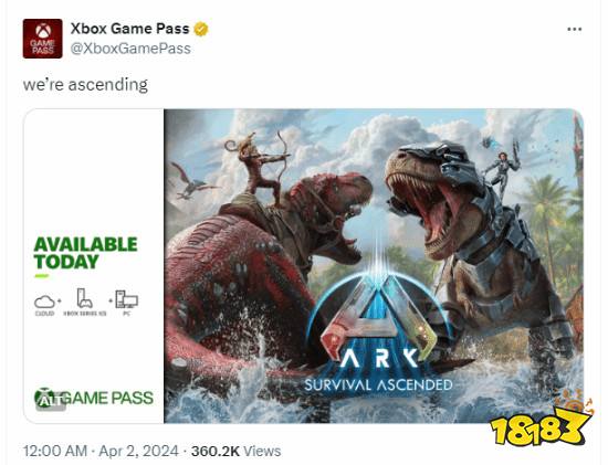 官方重磅宣布！虚幻5引擎打造《方舟：生存进化》现已加入XGP！_18183.com