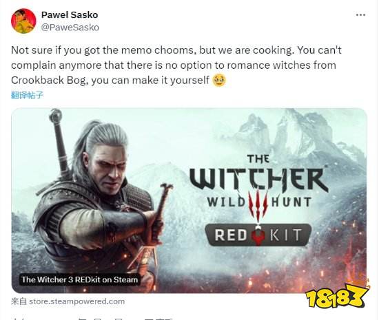 CDPR开发者庆祝Mod工具上线：终于可以跟三姐妹谈情说爱啦！_18183.com