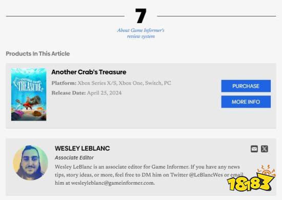 海底魂系新游《蟹蟹寻宝奇遇》媒体口碑解禁：IGN&PC Gamer双8分力荐！_18183.com