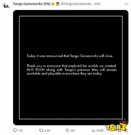 微软你在干什么！Tango工作室官宣关闭：感谢大家的支持_18183.com