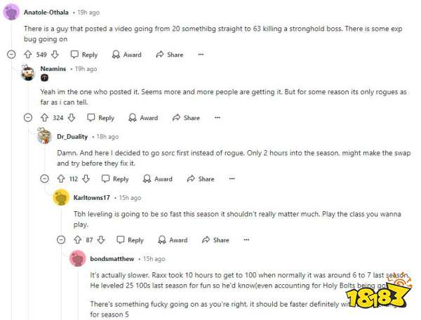 天上掉馅饼！《暗黑4》逆天福利BUG：玩家一觉醒来直升100级！_18183.com