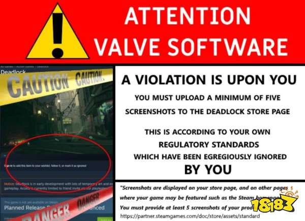 堂下何人状告本官？Valve新游《Deadlock》页面引争议，违反自己定的规定_18183.com