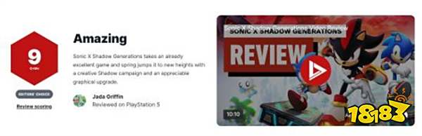 《索尼克×夏特 世代重启》IGN获9分好评如潮，游戏全面升级！_18183.com